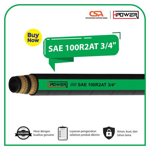 Jual Hose Hydraulic 3/4 inch per meter HPOWER SAE 100R2AT 2 Kawat 215 ...