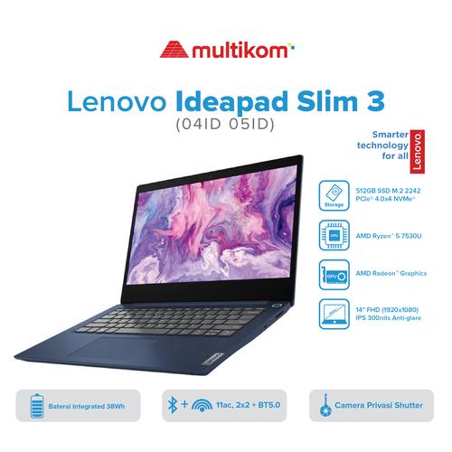 Promo Lenovo IP3 Slim 3 04ID 05ID R5 7530U 8GB 512SSD FHD IPS W11 OHS Cicil 0% 3x - Kota ...