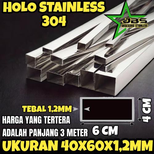 Jual HOLO STAINLESS STEEL MIRROR SUS 304 40X60X1,2MMx3 MTR - Kab ...