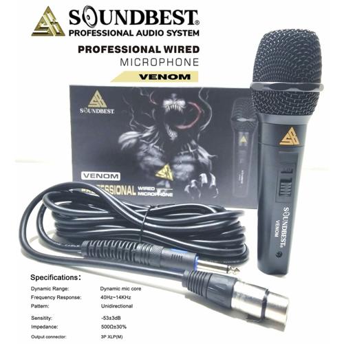 Jual mic kabel original soundbest venom microphone karaoke mic ...