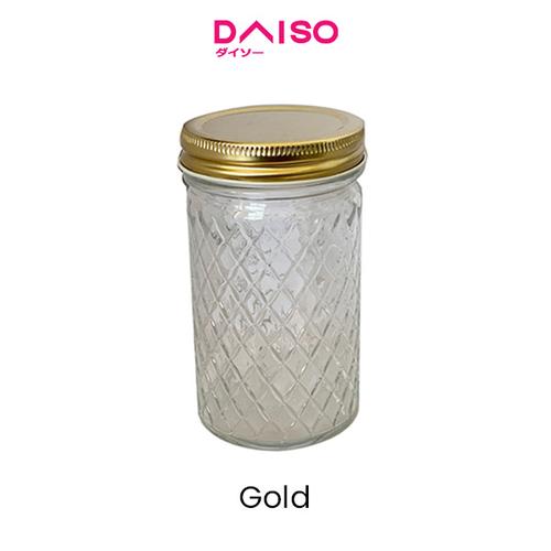 Jual Daiso Glass Canister -Diamond Pattern -350mL - - Gold - Jakarta ...