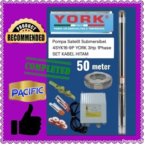 Jual Pompa satelit 4" YORK 4SYK16-9P 3Hp 1Phase Set Kabel Hitam ...