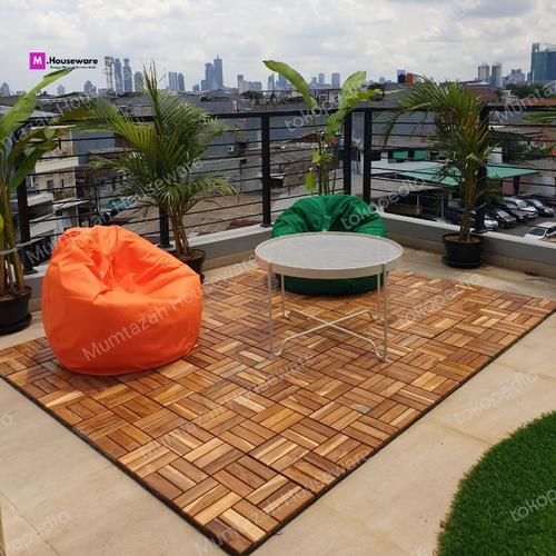 Jual Lantai kayu jati bongkar pasang Decking tile Kayu Motif Zigzag ...
