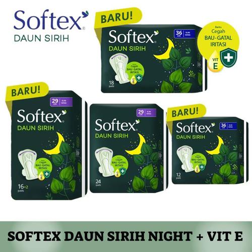 Jual Pembalut Softex Daun Sirih Night Wing 29 cm 36 cm Pembalut Panjang - 36cm 18 pads - Kab ...