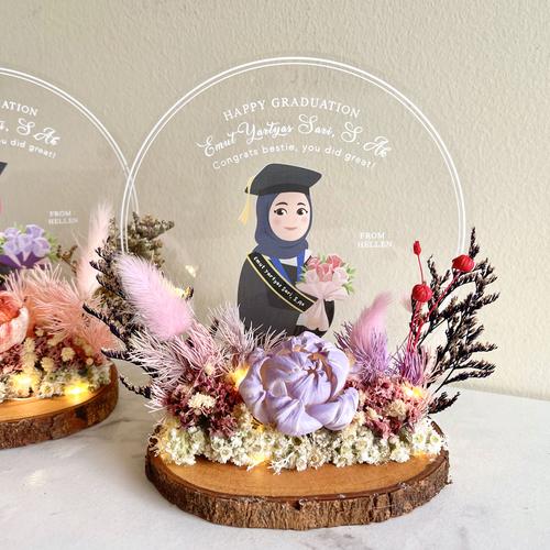 Jual WOODIE - Hadiah Wisuda Graduation Gift Acrylic Bingkai Foto Bunga ...