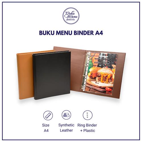 Jual CUSTOM LOGO BUKU MENU KULIT RESTORAN - BINDER ISI PLASTIK A4 ...
