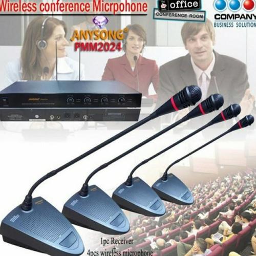 Jual Mic Meja Conference Anysong Pmm2024/Pmm 2024(4 Mic Meja Wireless ...