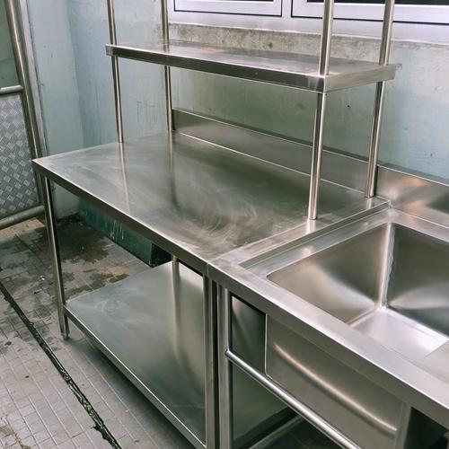 Jual Work Table with Undershelf and Double Overshelf | Stainless Steel ...