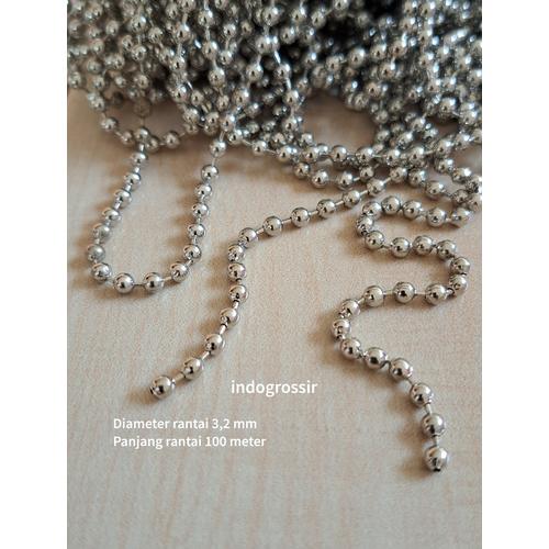 Jual Aksesoris rantai kalung silver / rantai bola / rantai biji lada ...
