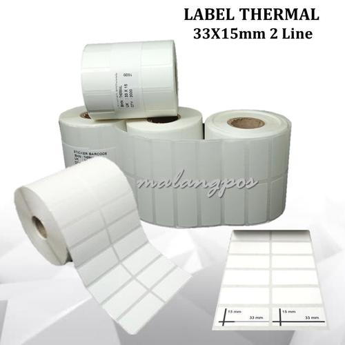 Jual Label Thermal 33x15 MM 2 Line Sticker Label Barcode Thermal 33x15 ...