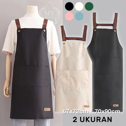 Jual Celemek Apron Polos Model Korea WATERPROOF PVC Cafe Kopi Barista ...
