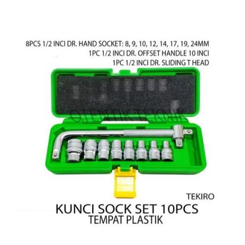 Jual TEKIRO sock set 1/2 INCH 10 PCS 8 - 24 MM BOX PLASTIK - KUNCI ...