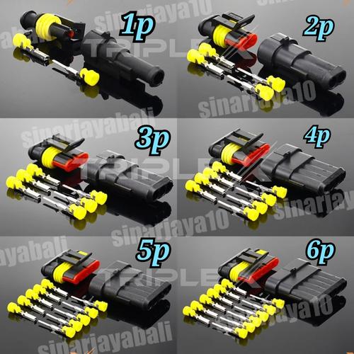 Jual soket kabel motor waterproof socket 1pin 2pin 3pin 4pin 5pin 6pin ...