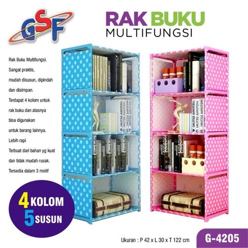 Jual Rak Buku Minimalis 5 Susun 4 Kolom Stainless Plastik Besi GSF 4205 ...
