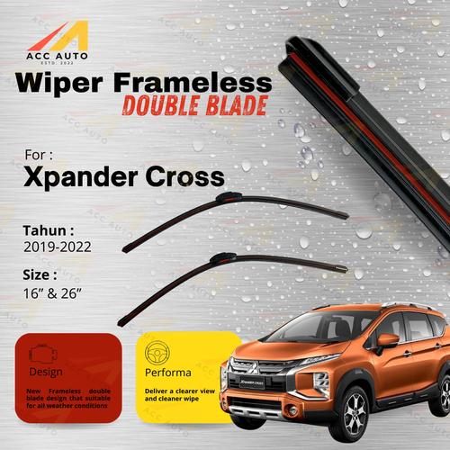 Jual Wiper Frameless Double Blade Mobil Xpander Cross KaretKaca Silicon ...