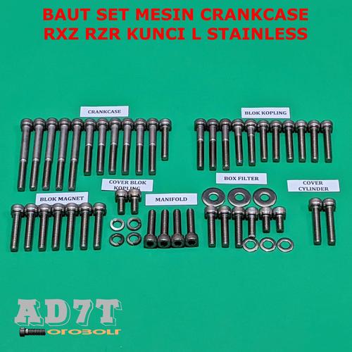 Jual Baut Set Mesin Crankcase RXZ RZR Kunci L Stainless - SET MESIN ...