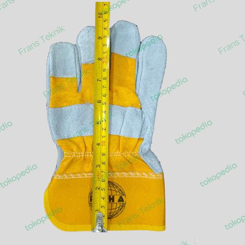 Jual Sarung Tangan Kulit Las Warna Kombinasi Kuning Roha /Welding ...