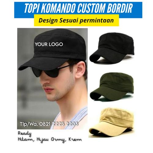 Jual TOPI KOMANDO CUSTOM BORDIR/TOPI PROMOSI/TOPI BORDIR CUSTOM - Biru ...