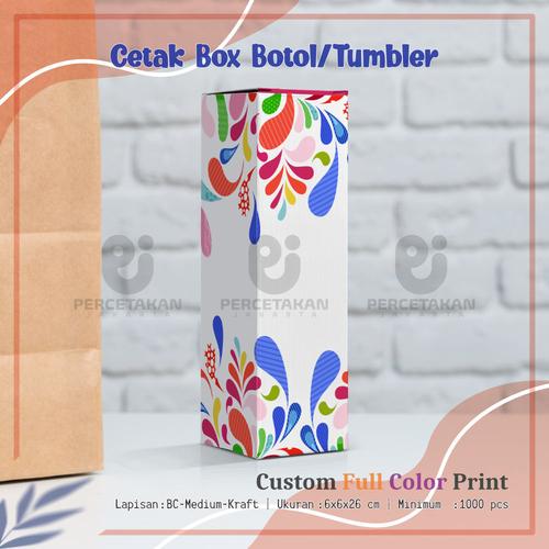 Jual Cetak BOX BOTOL 6x6x26 cm FC Custom Desain/Logo Dus Packing Botol ...