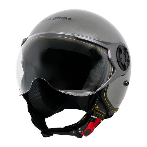 Promo Cargloss YRM Micrometric Buckle Helm Half Face - Silver Met - L ...