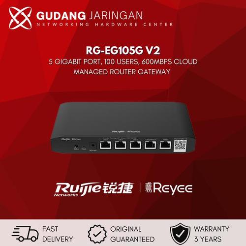 Jual RG-EG105G V2 RUIJIE REYEE 5 GIGABIT PORTS CLOUD MANAGED ROUTER GATEWAY - Jakarta Pusat ...