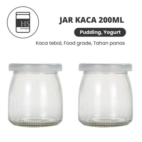 Jual HS PACKAGING - 200ml Toples Pudding Tutup Plastik / Jar Kaca ...