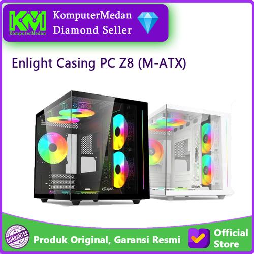 Jual Casing PC Enlight Z8 BLACK (M-ATX) 3 fan RGB 3.5"x2/ 2.5"x2 / USB 2x2 - Hitam - Kota Medan ...