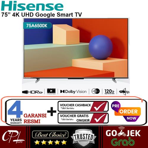 Jual hisense 75 inch 4k uhd google tv google tv dolby system - 75a6500k ...