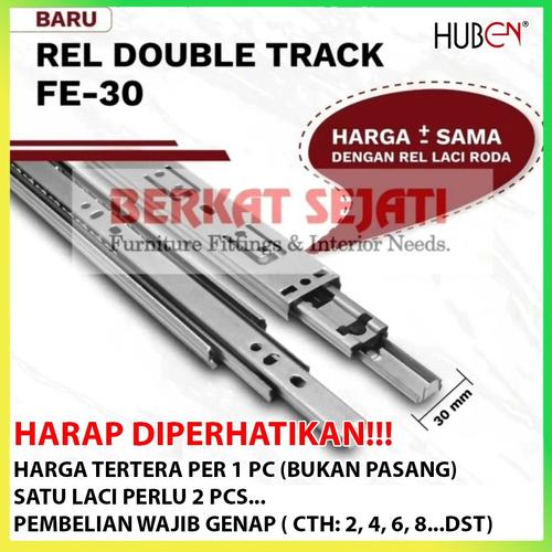 Jual HUBEN (300 mm) RLH Rel Laci Biasa Roda Single Track Putih Soft ...