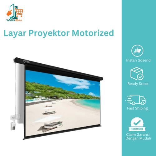 Jual Layar Proyektor Motorized 70'' 100'' 120'' Remote Otomatis ...