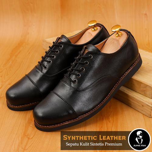 Jual OXFORD BLACK Alpha x Monday Sepatu Formal Pria Pantofel Kantor ...