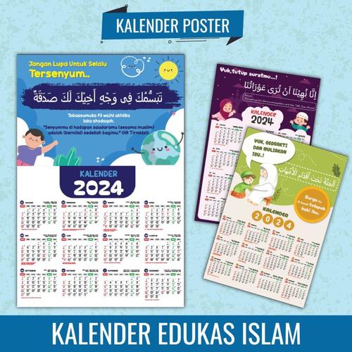 Jual Kalender Poster 2024 Kalender Anak Muslim Kalender Dinding Islami ...