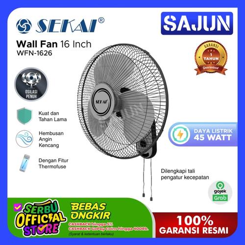 Jual SEKAI Wall Fan 16 Inch WFN1626 Kipas Dinding WFN 1626 - 1627-BLACK - Kota Tangerang - Sajun ...