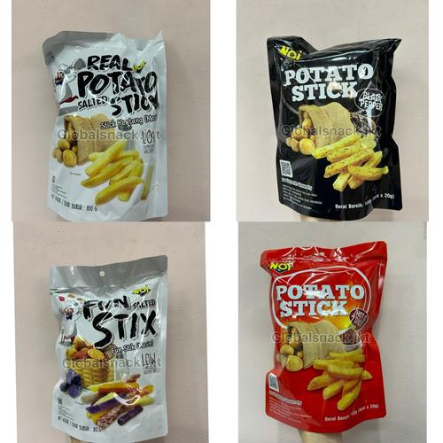 Jual NOI REAL POTATO STICK SALTED / FUN STIX HOT & SPICY / BLACKPEPPER ...