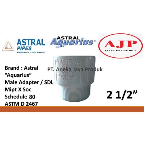 Jual PVC SCH80 MALE ADAPTER / SDL / ASTM / ASTRAL AQUARIUS / 2 1/2 INCH ...