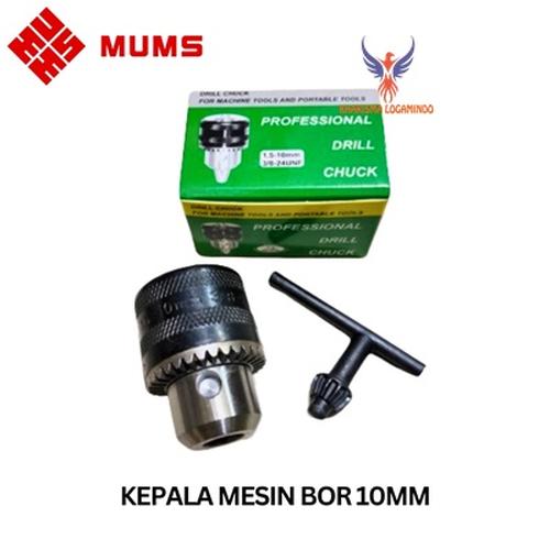 Jual Kepala Mesin Bor 13 mm 1/2" & 10 mm 3/8" Drat Key Set Drill Chuck ...