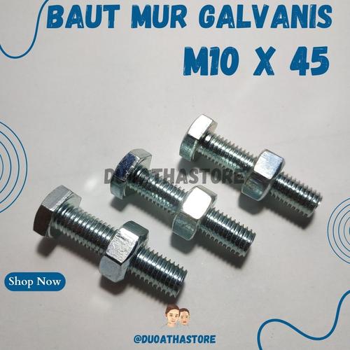 Jual M10x45 Baut Mur M10 x 45 BMP Galvanis Putih - Kab. Tangerang - Duo ...