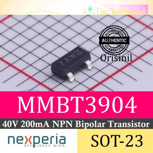 Jual MMBT3904 40V 200mA NPN Bipolar Transistor 7AW SOT-23 Nexperia ...