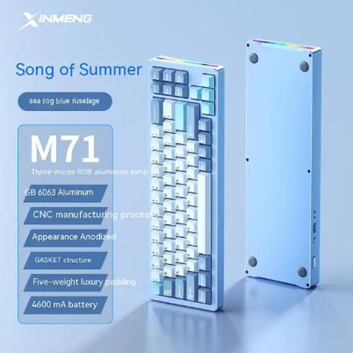 Jual Xinmeng M71 | Womier SK71 | CNC Aluminum Keyboard - Biru Muda ...