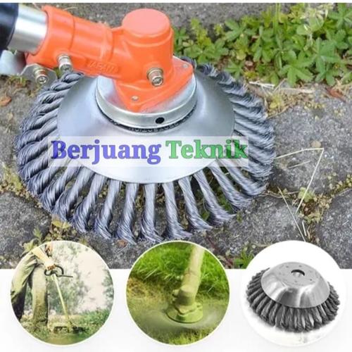 Jual Mata Pisau Potong Rumput Model Sikat Kawat Baja ukuran 6 Inch ...