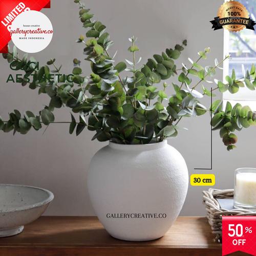 Jual vas bunga aesthetic - guci besar - Putih - Kab. Bojonegoro ...