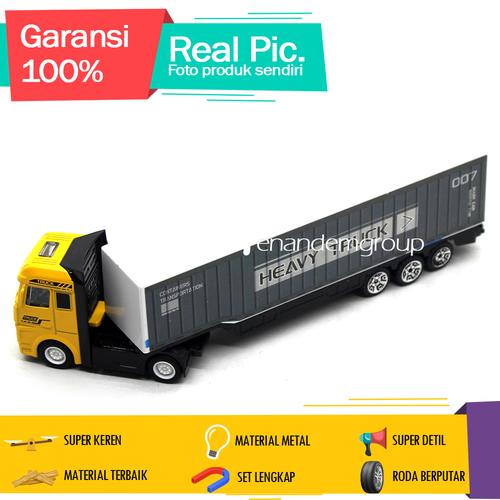 Jual Diecast Miniatur Mainan Mobil Truk Kargo Kontainer Metal Heavy ...