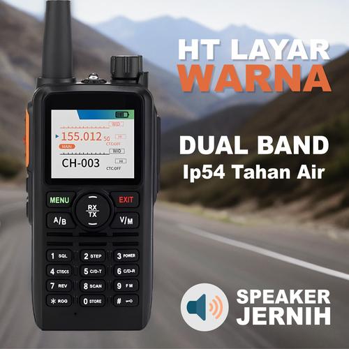 Promo Walkie Talkie Layar Lebar Warna Radio HT Full Color Dual Band ...