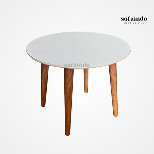 Jual Meja Tamu Kayu Minimalis Bulat Putih Bahan MDF Lapis HPL - Kota ...