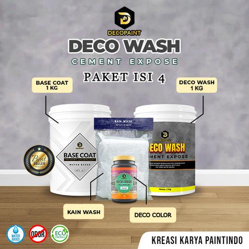 Jual Decopaint Paket Isi 4 Deco Wash Cement Expose | Cat Wash Motif ...