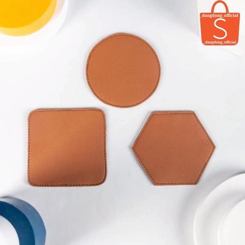 Jual Tatakan Gelas Kulit Sintetis / Coaster Cangkir | Dangdong official ...