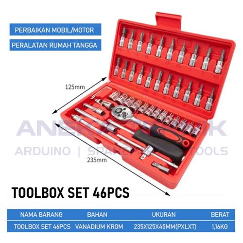 Jual Kunci Tool Box Set Sok / Shock Gagang Ratchet Perkakas Tools Pas ...