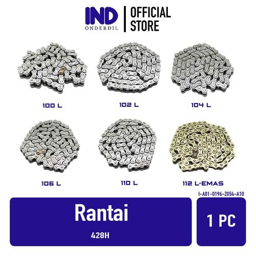 Jual Rantai Roda Motor 428H 100L 102L 104L 106L 110L 112L Rante Silver ...