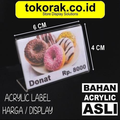 Jual ACRYLIC LABEL HARGA 4X6 CM STAND PRICE TAG CARD DATA MINIMARKET ...