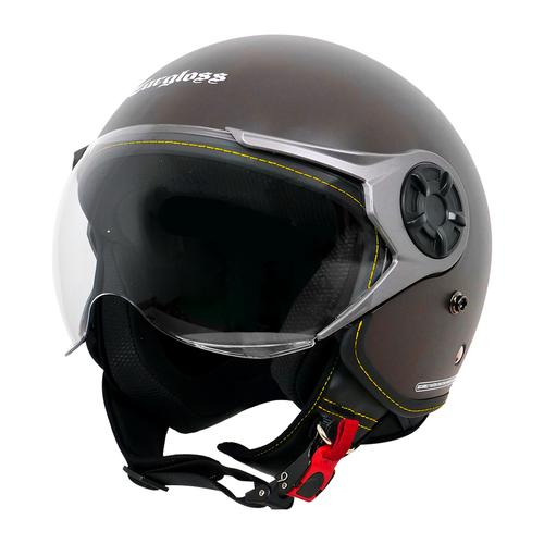 Promo Cargloss YRM Micrometric Buckle Helm Half Face - Espresso Brown ...